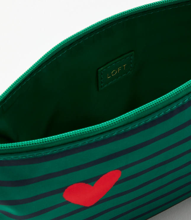 Striped Heart Pouch