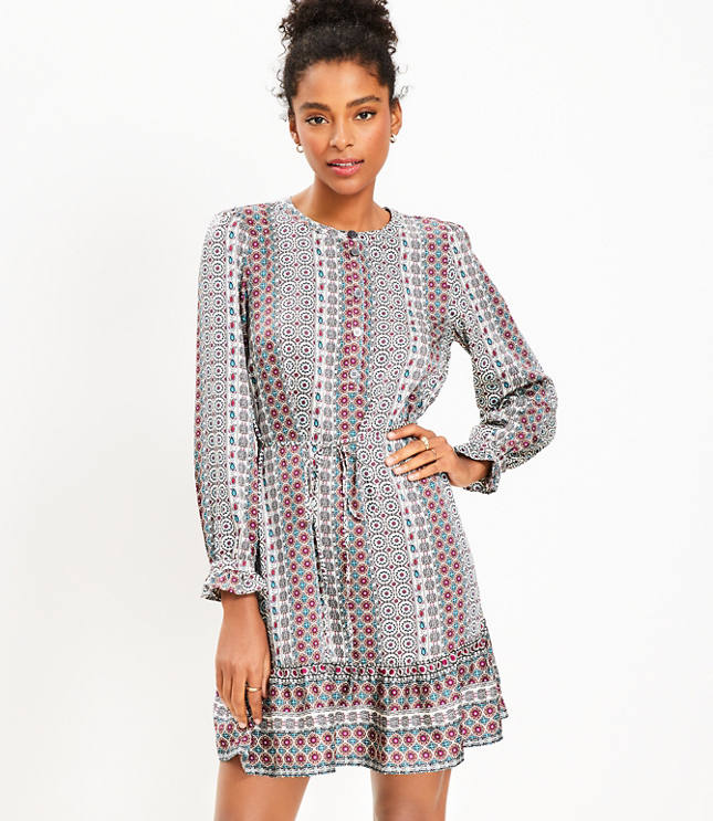 Petite Tiled Ruffle Swing Dress