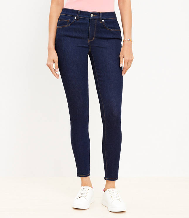 Petite Curvy Mid Rise Skinny Jeans in Dark Rinse