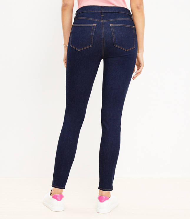 Petite Curvy Mid Rise Skinny Jeans in Dark Rinse