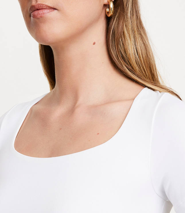 Petite LOFT Versa 360 Knit Square Neck Tee