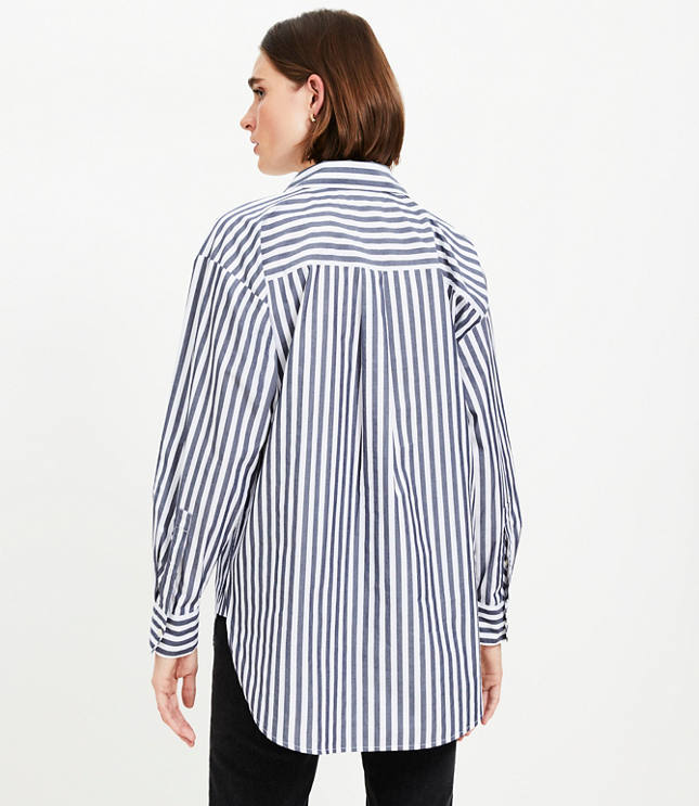 Striped Everyday Oversized Pocket Shirt
