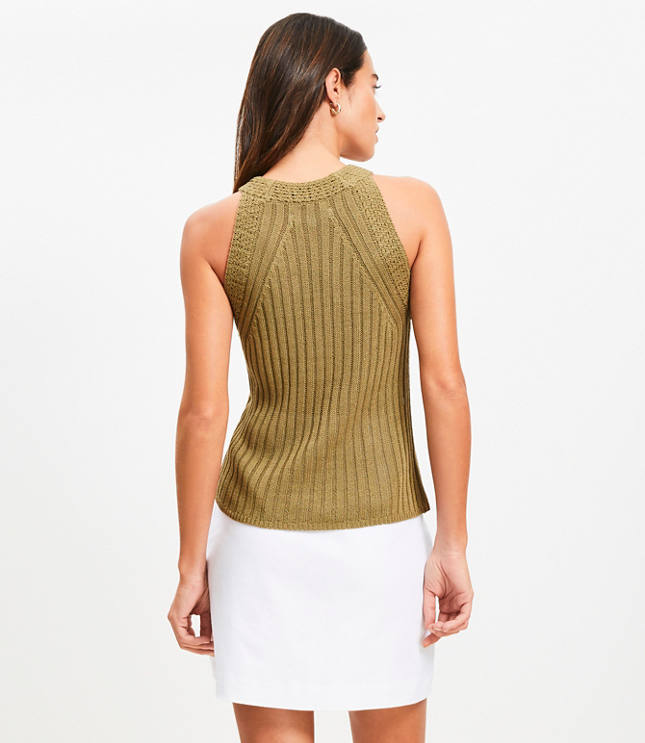 Crochet Ribbed Halter Sweater