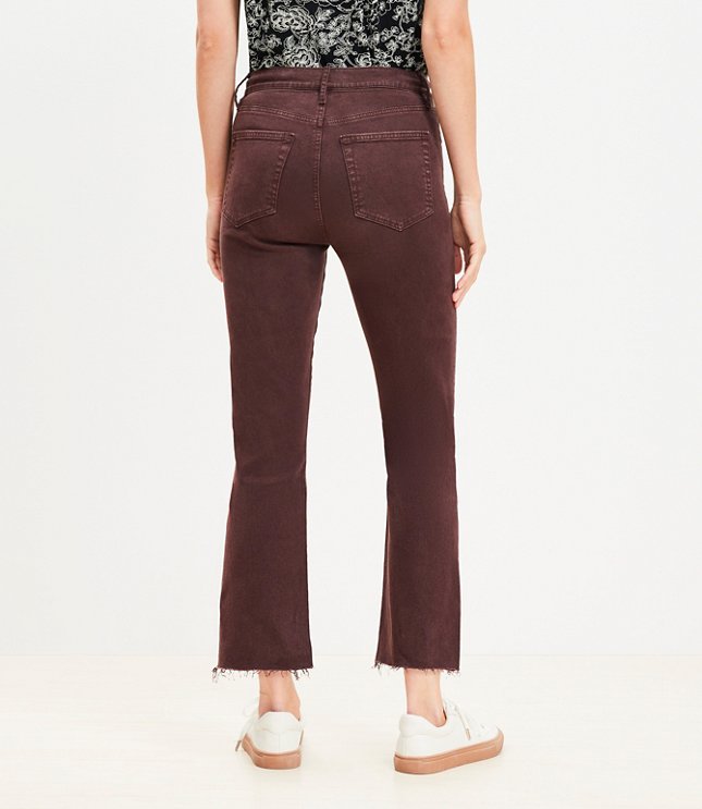 Fresh Cut High Rise Kick Crop Jeans in Plum Raisin