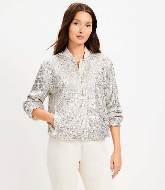 Sequin Bomber Jacket