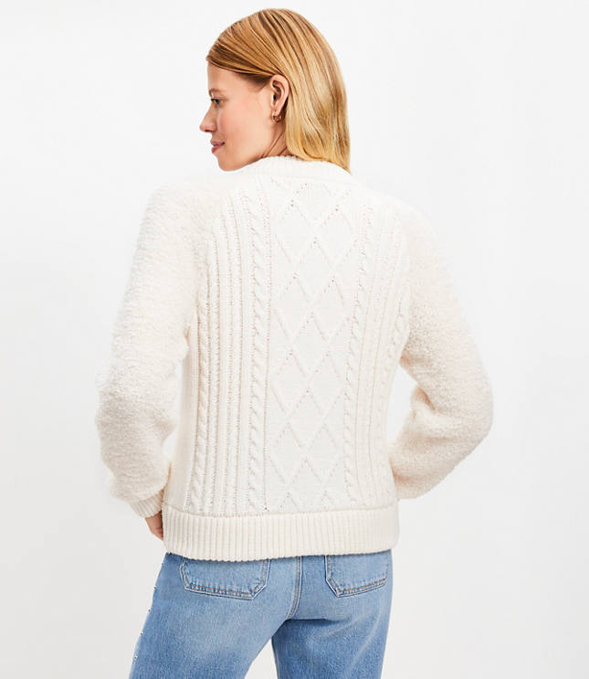 Cable Bomber Sweater Jacket