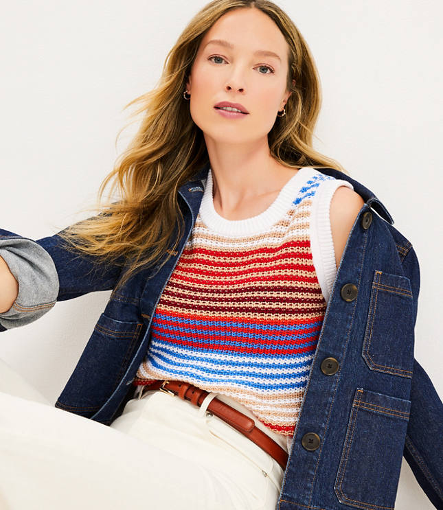 Petite Striped Sweater Shell