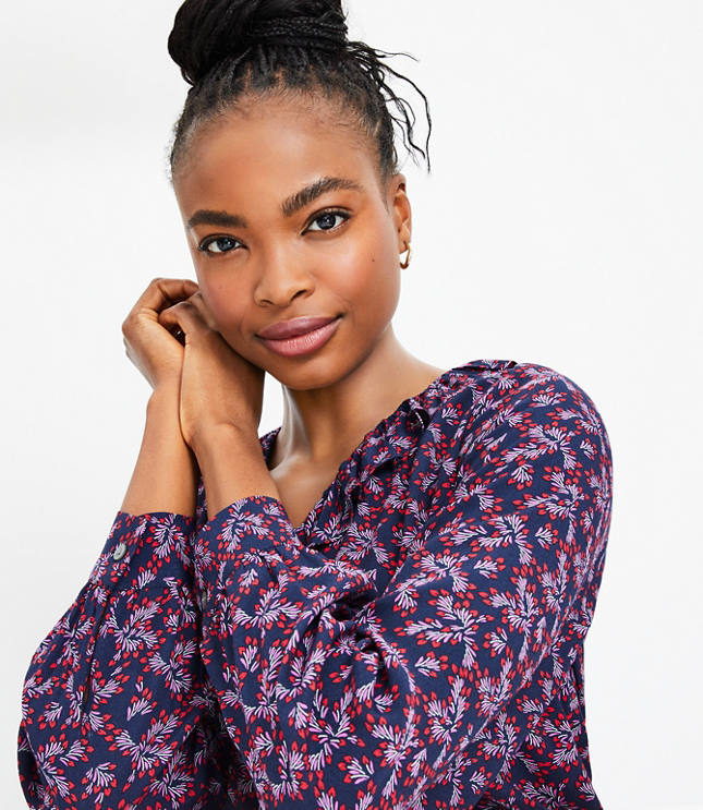 Women's Ruffle Neck Tops | Loft