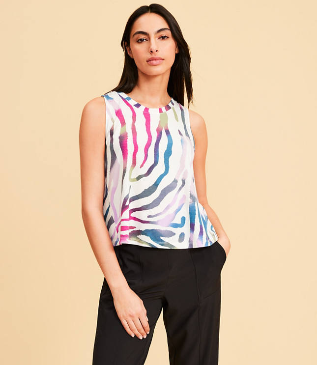 Lou & Grey Tiger Stripe Swingy Jersey Tank