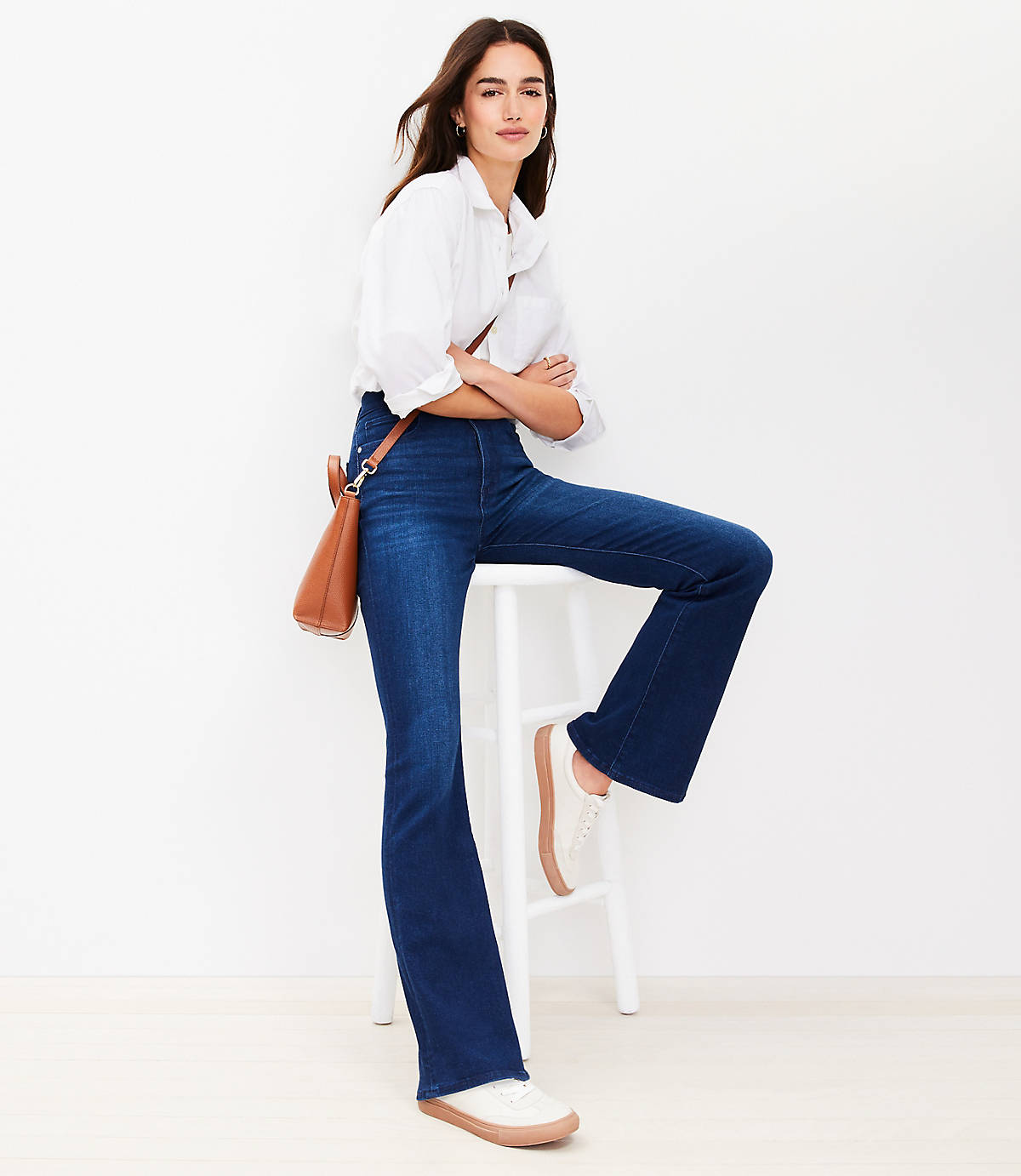 Tall High Rise Slim Flare Jeans in Dark Wash Tall High Rise Slim Flare Jeans in Dark Wash