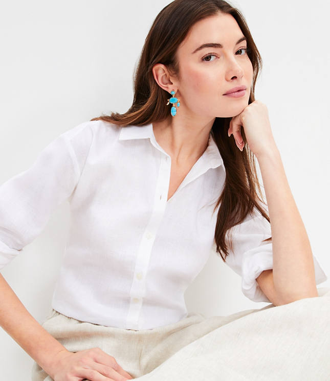 Linen Hi-Lo Hem Shirt