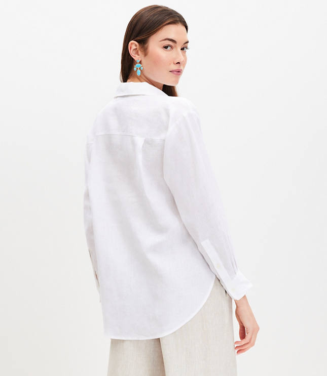 Linen Hi-Lo Hem Shirt
