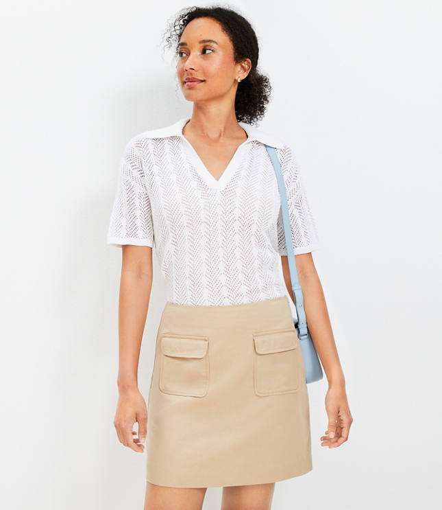 Patch Pocket Mini Shift Skirt