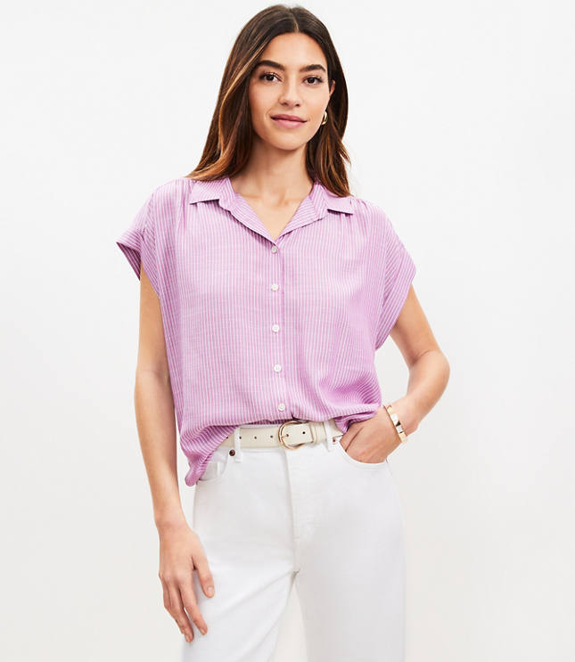 Petite Striped Dolman Shirt
