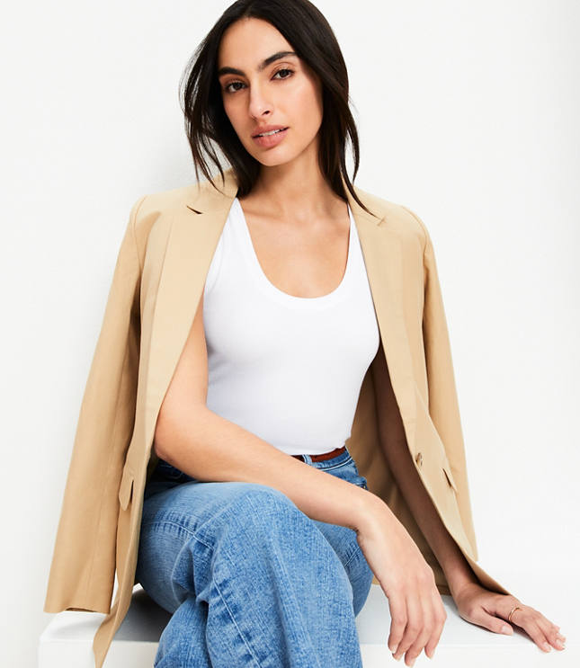 Petite Perfect Ribbed Scoop Neck Tank Top