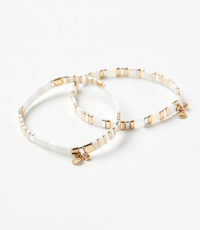 Mother Of Pearl Chicklet Bracelet Set