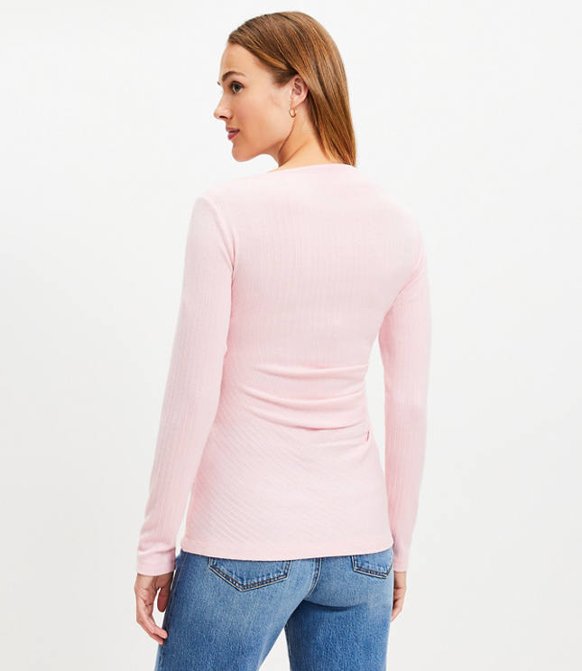 Cozy Ribbed Asymmetric Neck Top