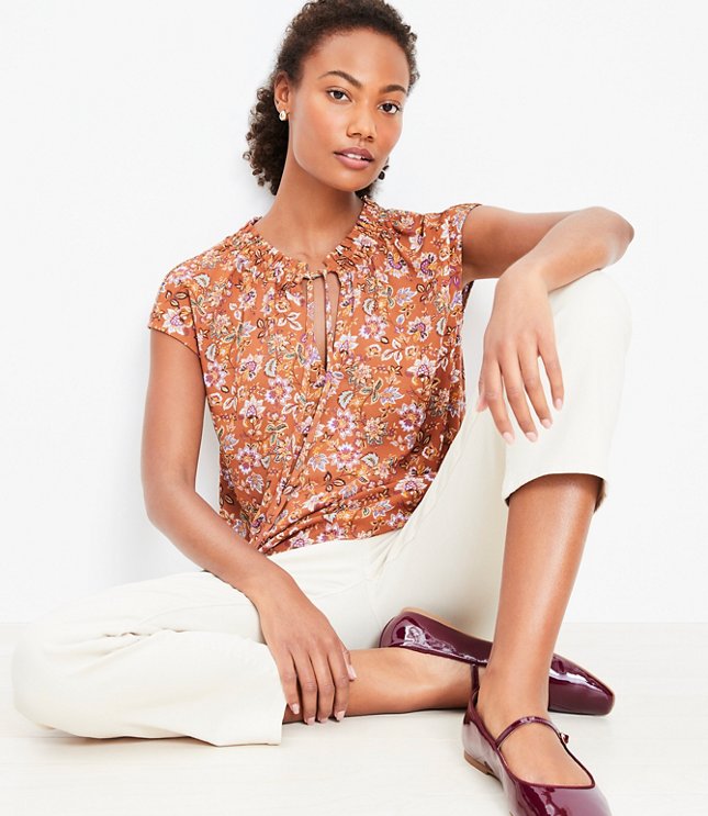 Women's Ruffle Neck Tops | Loft