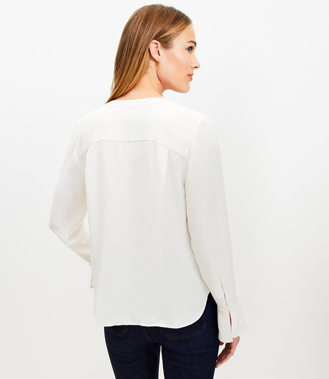 Petite Cascading Ruffle Blouse