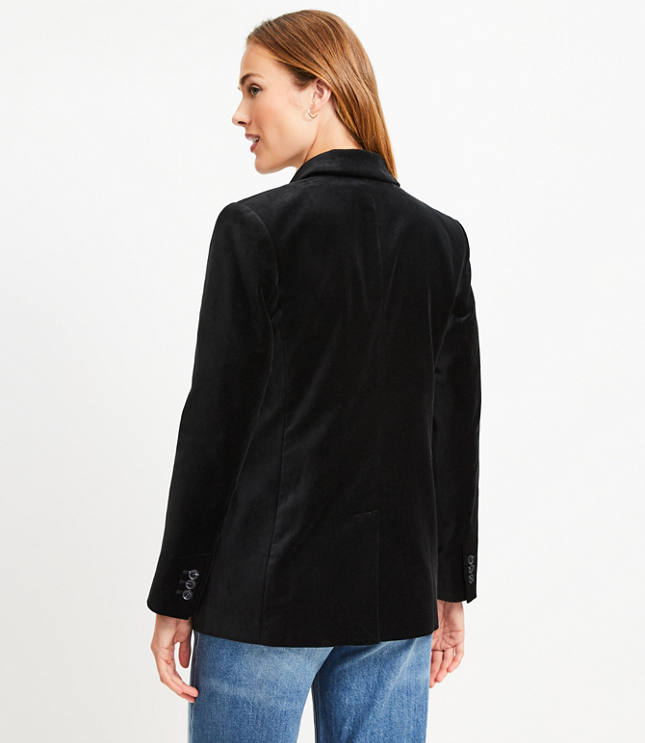 Petite Velvet Relaxed Blazer