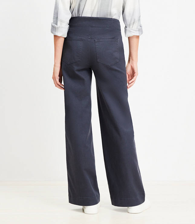 Women's Navy Wide Leg & Trouser Pants | Loft