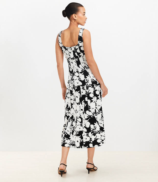 Garden Seamed Ponte Midi Dress