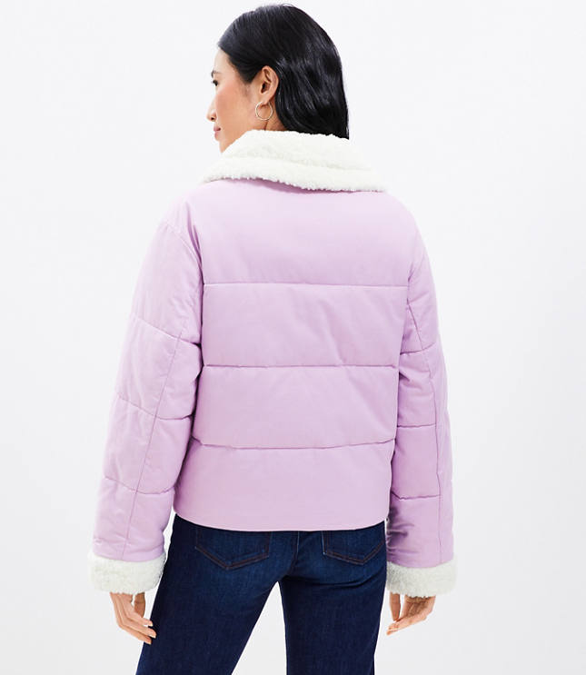 Shearling Collar Puffer Jacket
