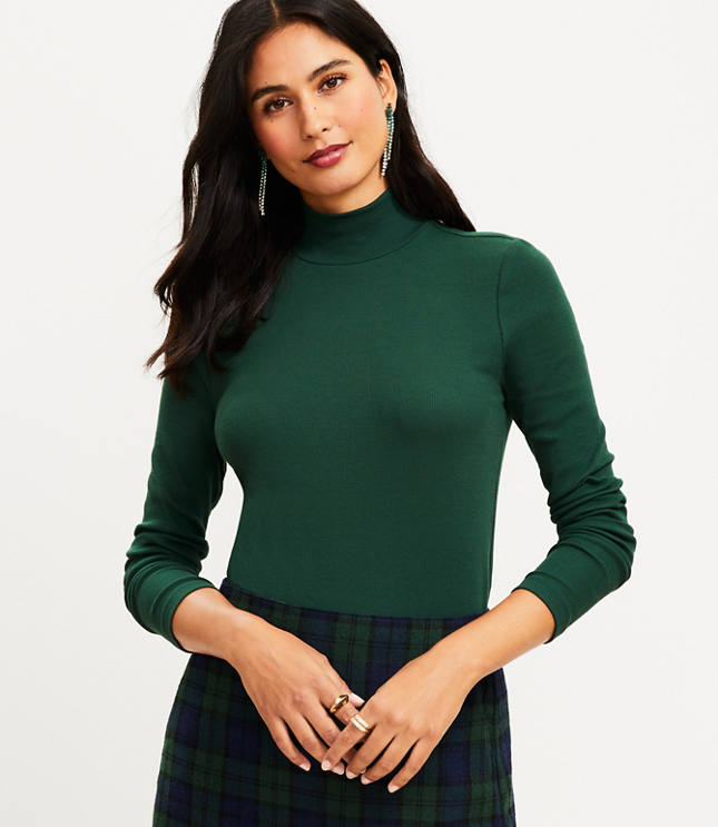 Ribbed Mock Neck Top