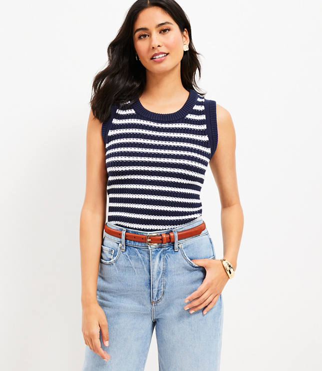 Petite Striped Sweater Shell