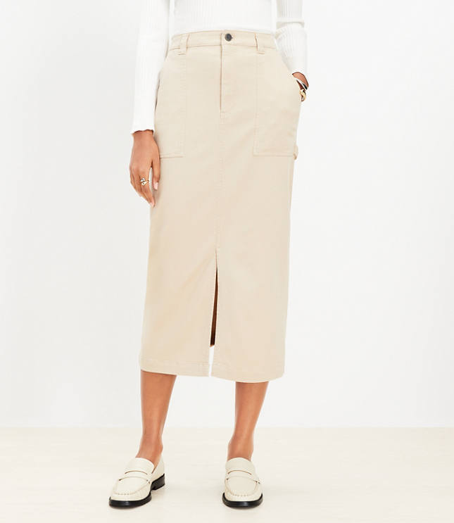 Petite Utility Cargo Midi Skirt