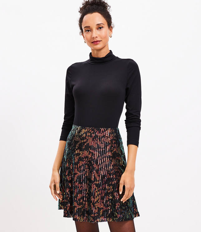 Petite Sequin Seamed Skirt