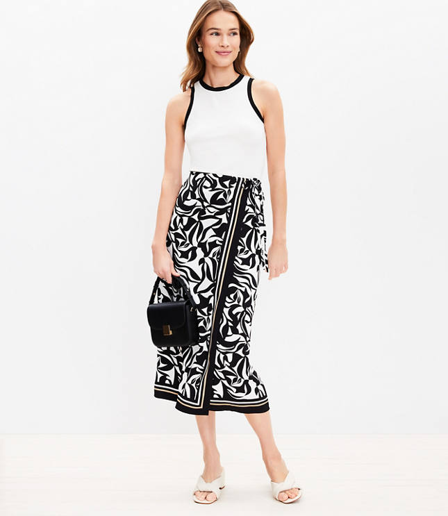 Abstract Swirl Column Wrap Skirt