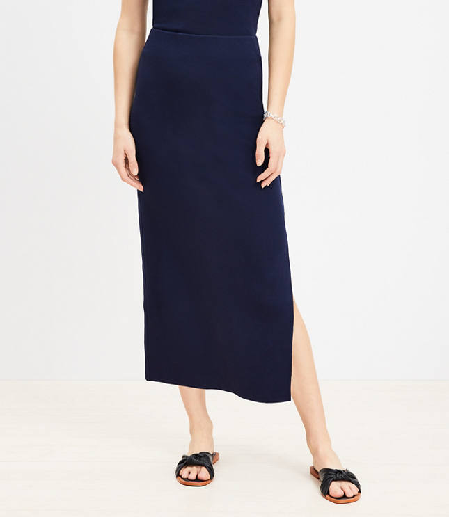 Petite Ribbed Column Skirt