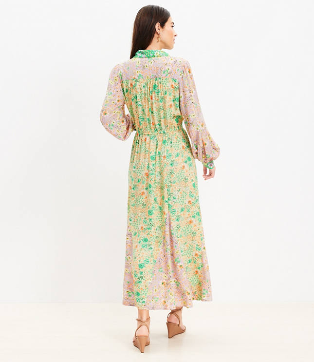 Floral Godet Pocket Shirtdress