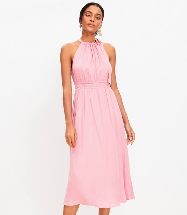 Bow Halter Midi Dress