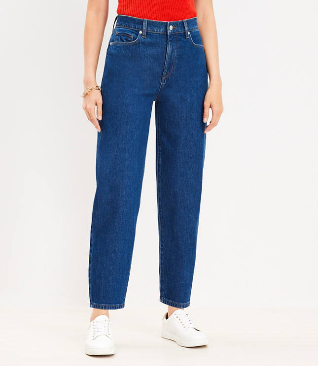 Tall High Rise Barrel Jeans in Dark Wash