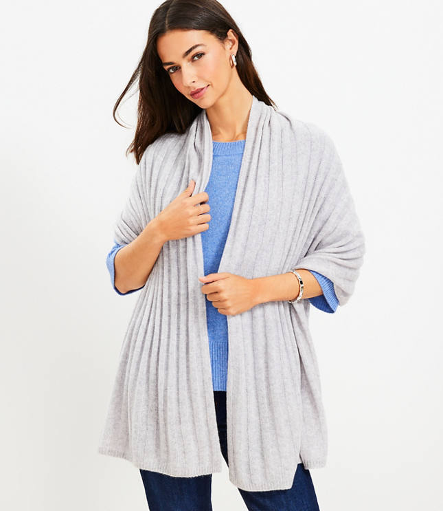 Ribbed Cashmere Wrap
