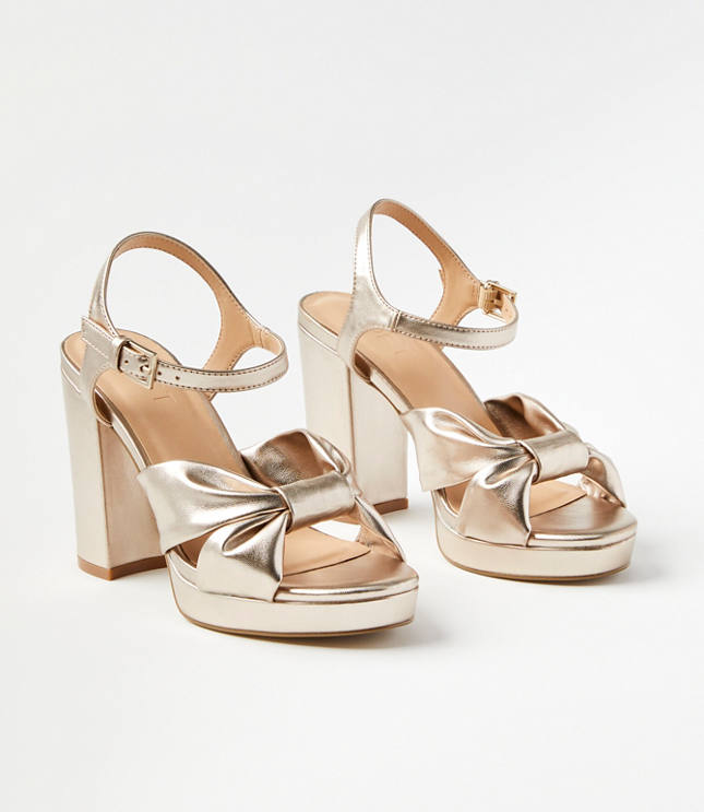 Metallic Twist Platform Sandals