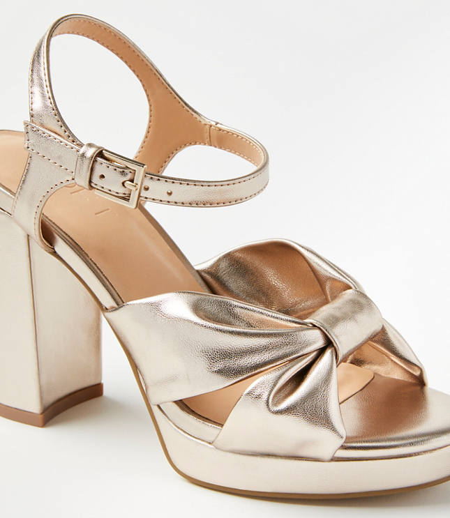 Metallic Twist Platform Sandals