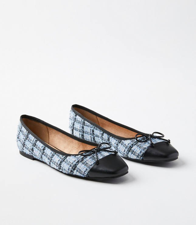 Square Cap Toe Ballet Flats