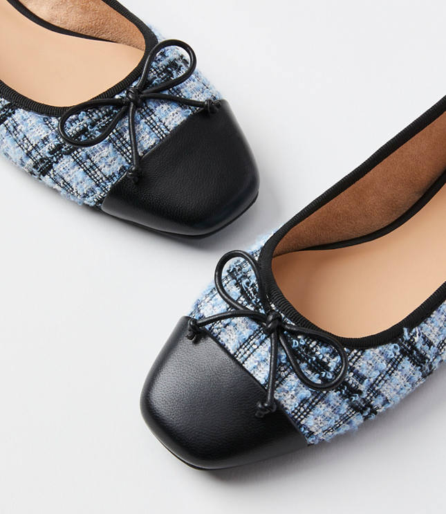 Square Cap Toe Ballet Flats