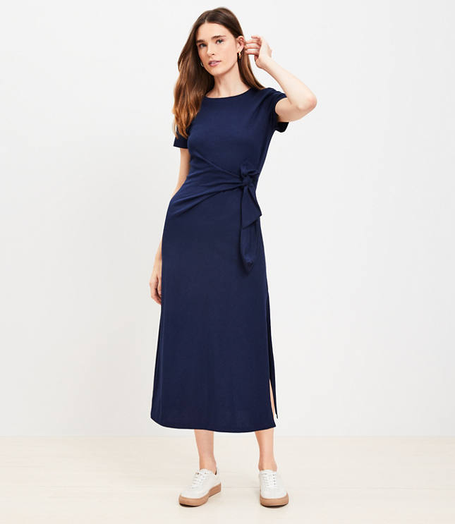 Side Tie Midi Dress