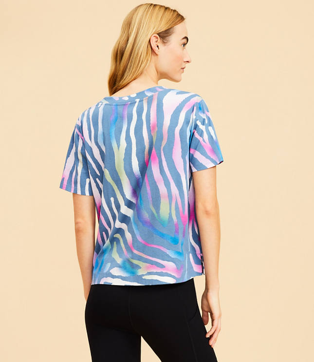 Petite Lou & Grey Tiger Stripe Soft Jersey V-Neck Tee