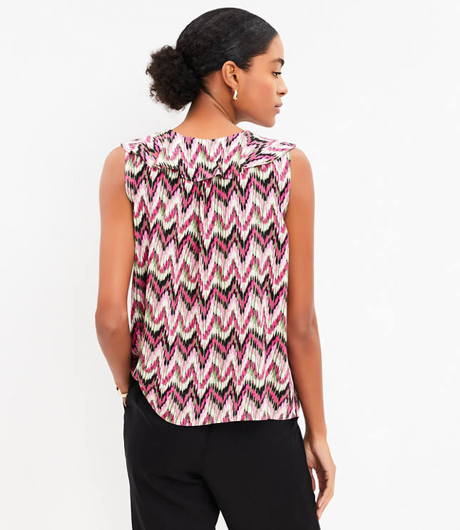 Ikat Palm Ruffle Shell