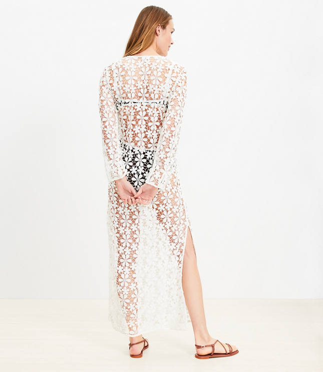 LOFT Beach Crochet Maxi Dress