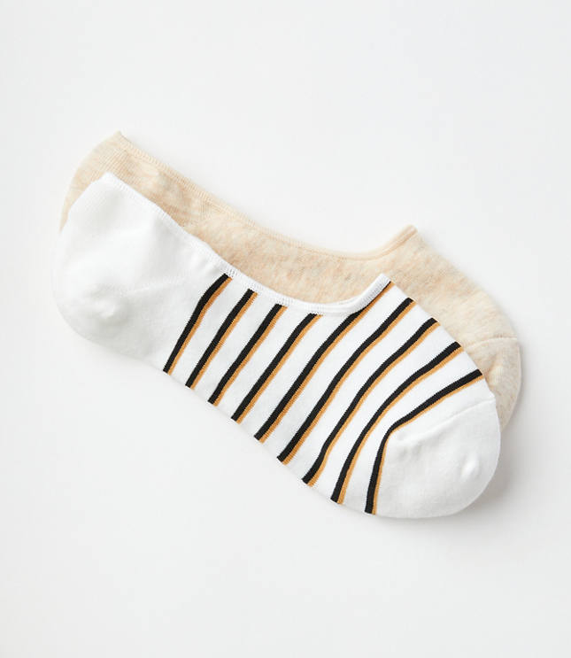 Striped No Show Sock Set
