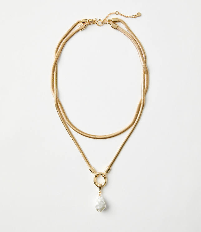 Pearlized Snake Chain Necklace