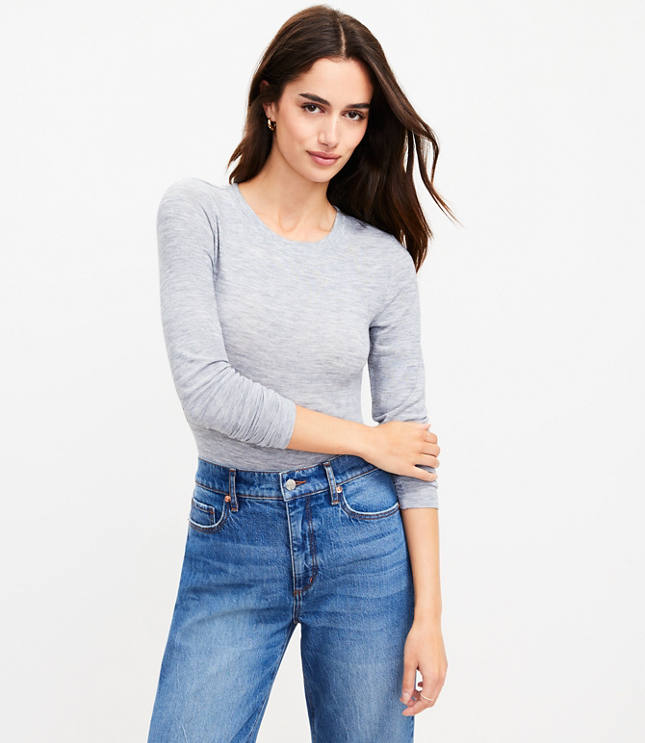 Sweater Knit Long Sleeve Tee