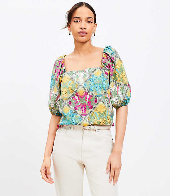 Cotton Puff Sleeve Tops | Loft Cotton Puff Sleeve Tops | Loft