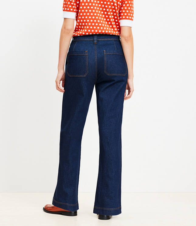 Curvy High Rise Wide Leg Jeans in Dark Rinse Wash